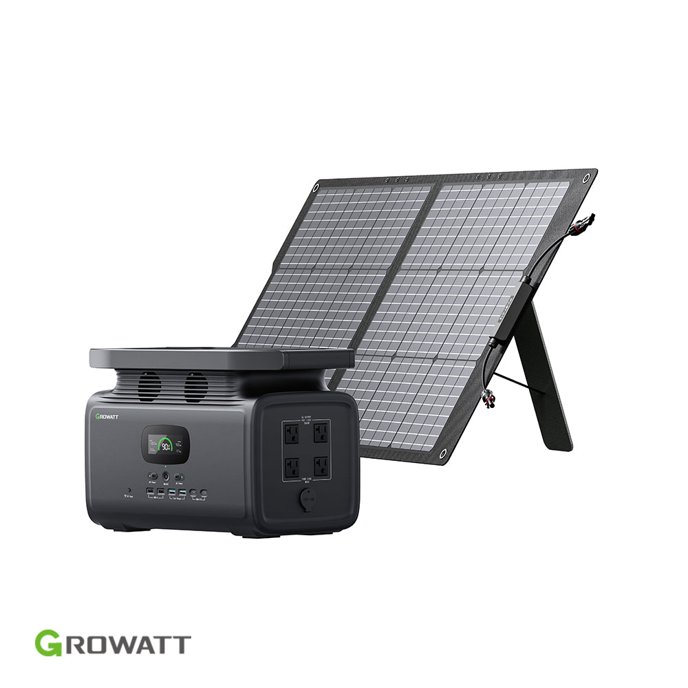 Growatt INFINITY 1500 Battery Generator + 200W Solar Panel | 1512Wh Ca ...