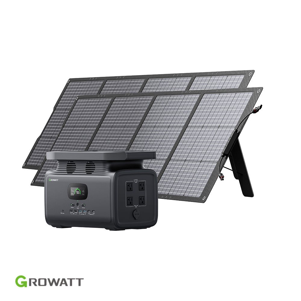Growatt INFINITY 1500 Battery Generator + 200W Solar Panel | 1512Wh Ca ...