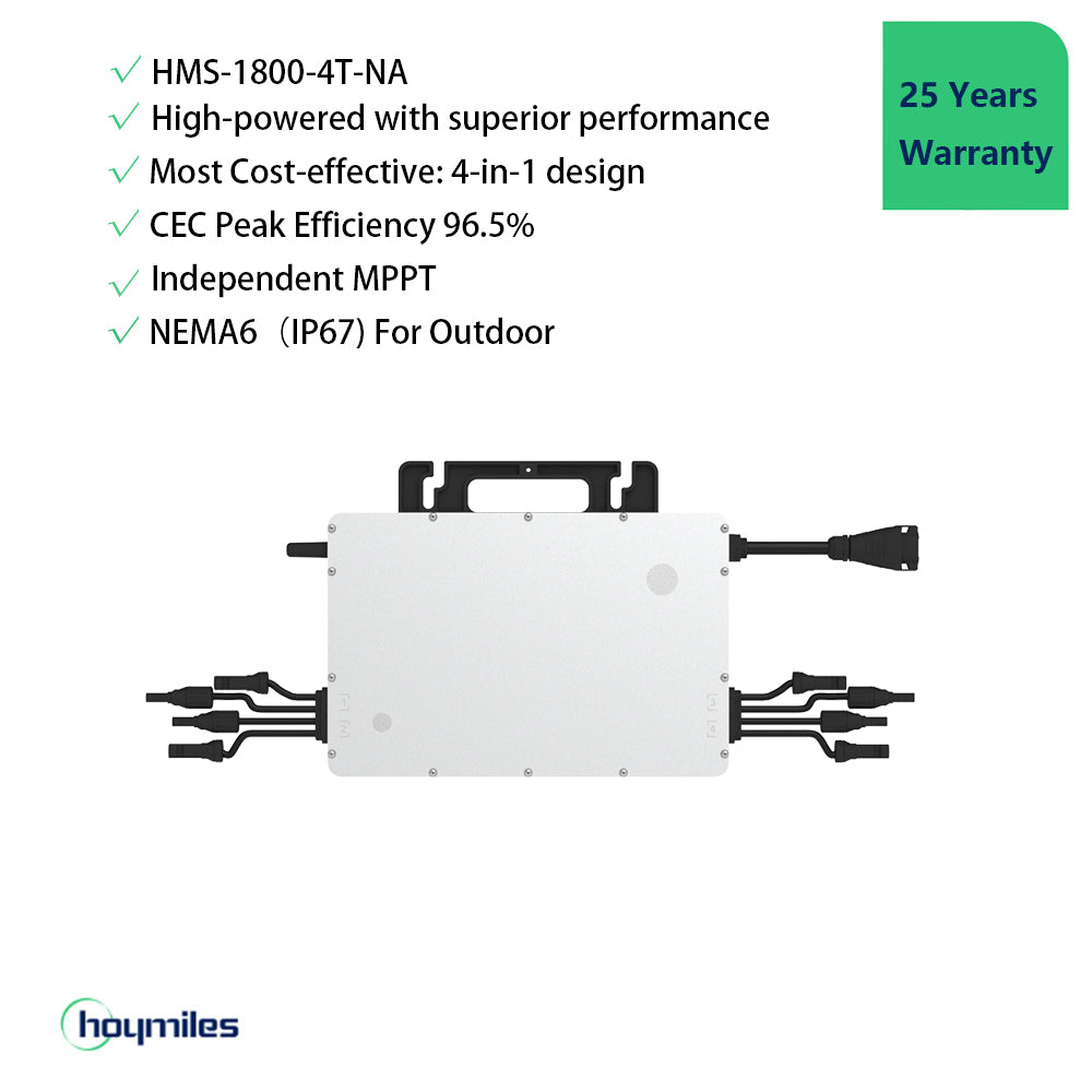 Hoymiles HMS-1800-4T-NA 4-in-1 Microinverter | High-powered Module Pow ...