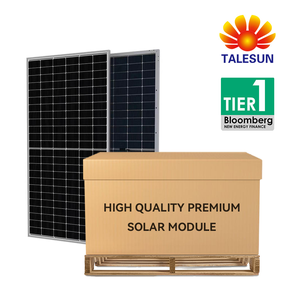 Talesun 450W 144-Cell Bifacial Dual Glass Half-cut Mono PERC Solar Pan ...